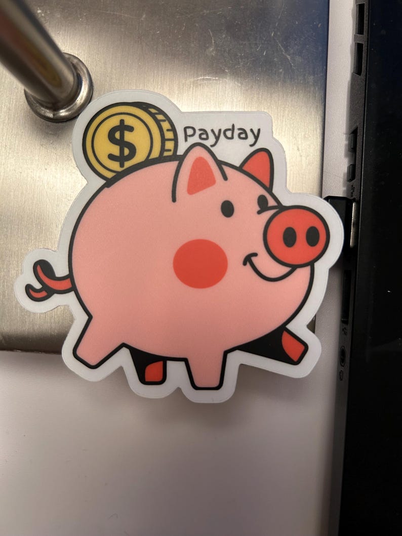 Piggy Payday Sticker for Planners Cute Piggy Payday Savings Sticker ...