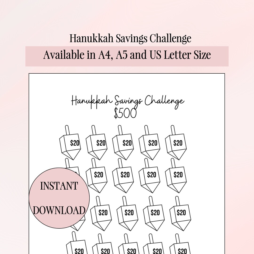Hanukkah Savings Challenge: Festival of Lights Budget (digital Download ...