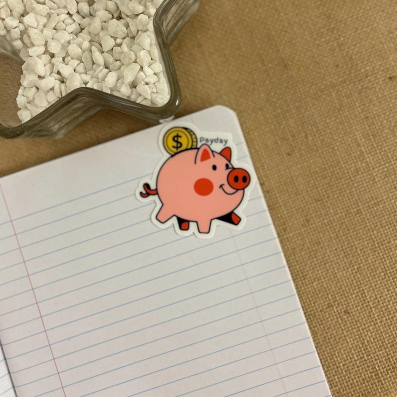 Piggy Payday Sticker for Planners Cute Piggy Payday Savings Sticker ...
