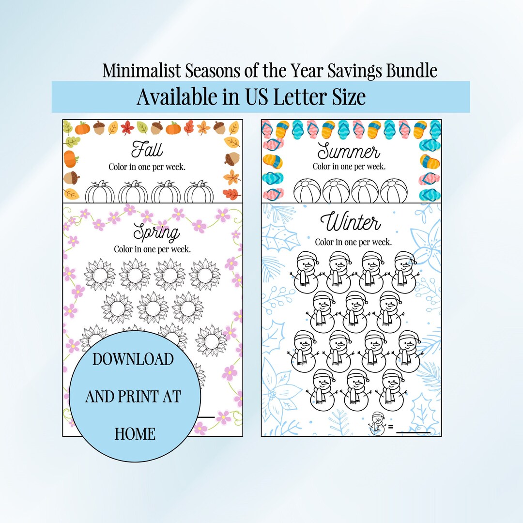 Minimalist Seasons of the Year Savings Challenge Seasonal Savings ...