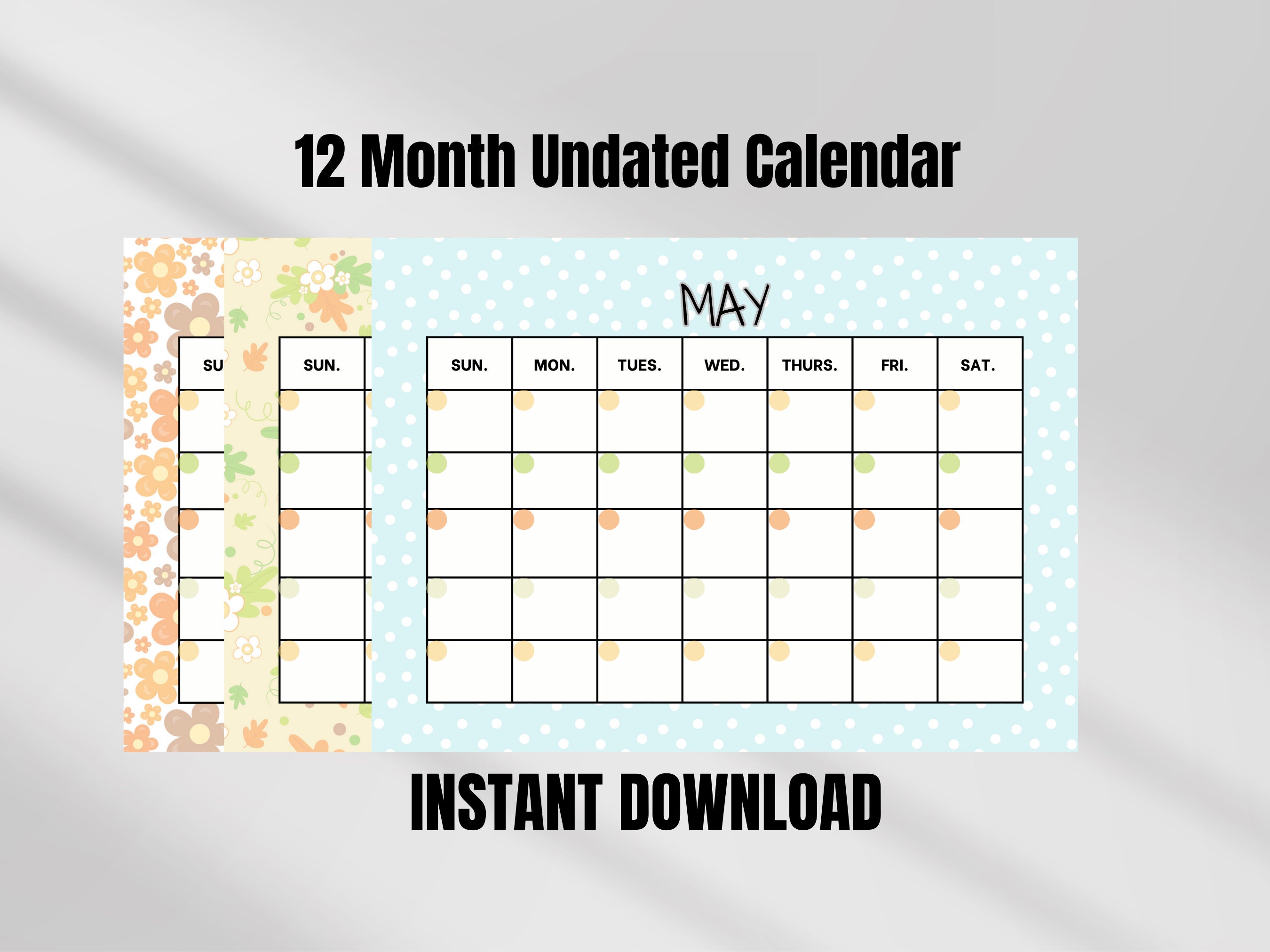 Fall Digital Calendar Custom Calendar Organizer Adaptable Date Planner ...