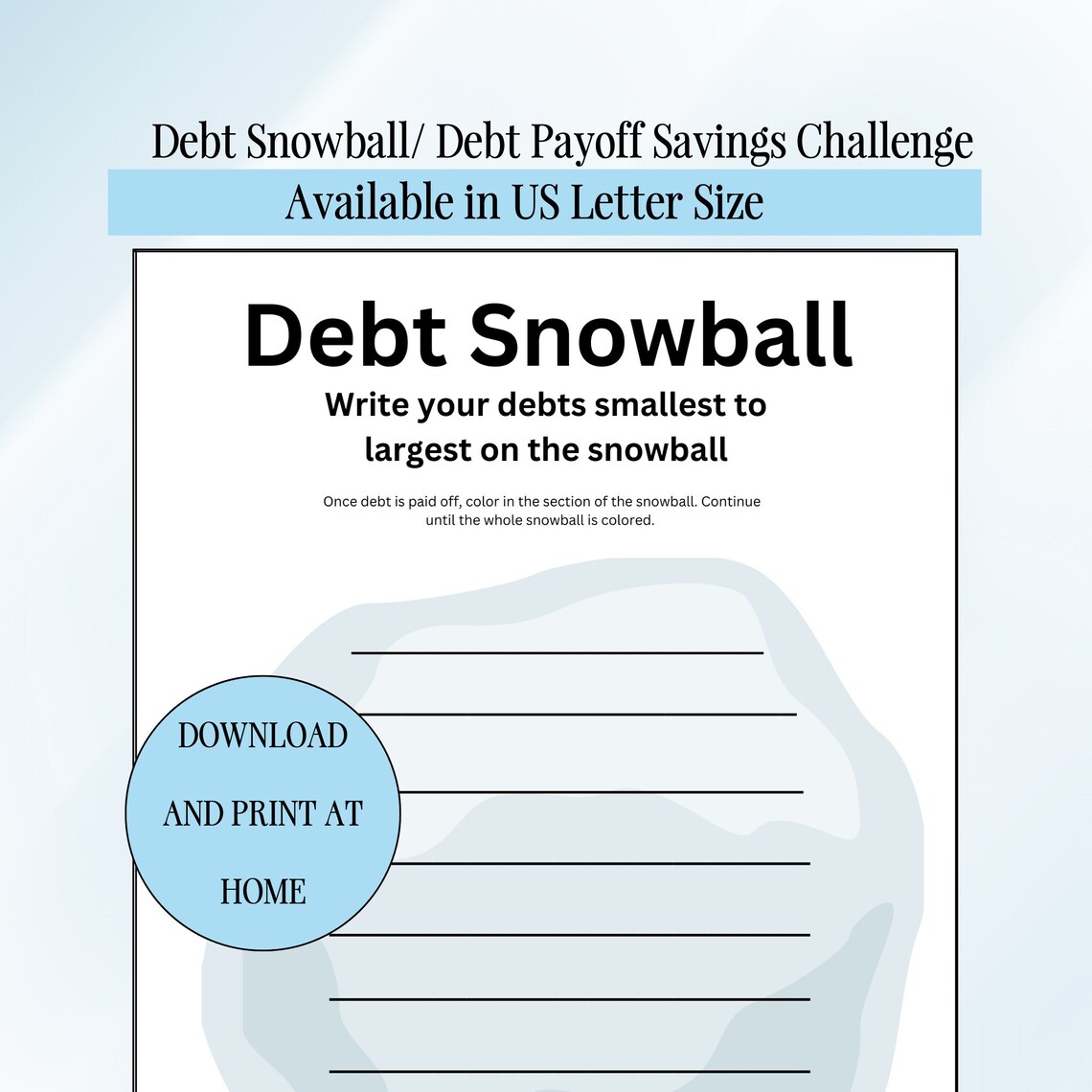 Debt Snowball Savings Challenge Debt Snowball Savings Challenge Tracker ...