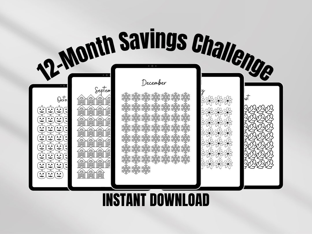 12 Month Savings Challenge 12-month Savings Challenge Year-long Savings ...