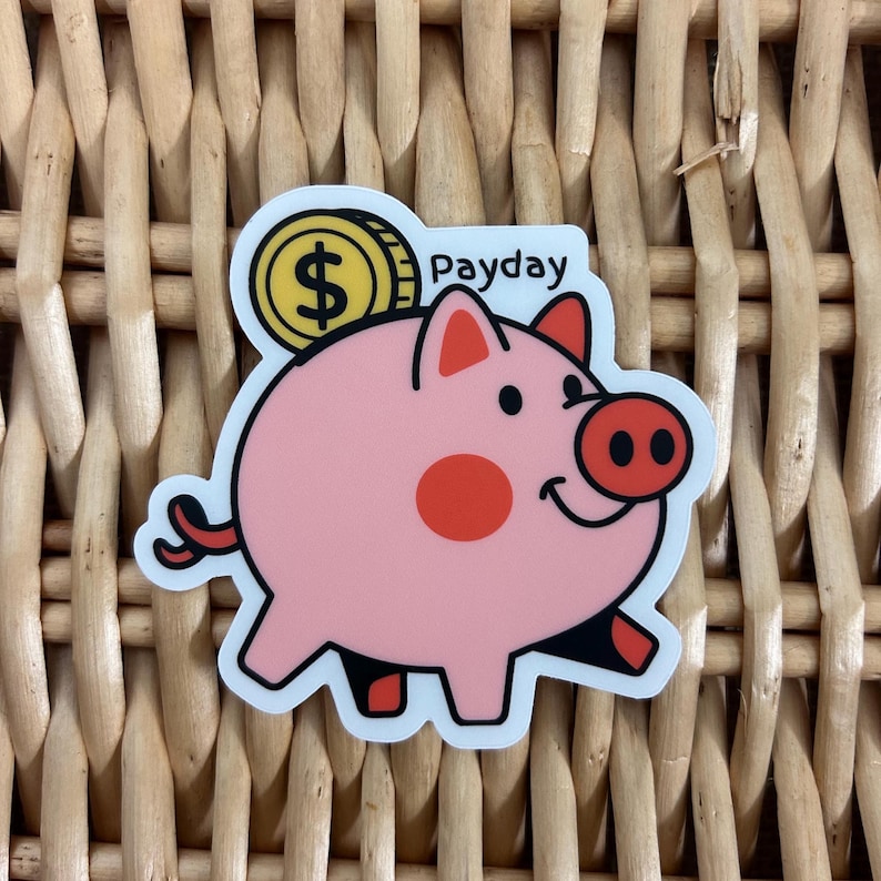 Piggy Payday Sticker for Planners Cute Piggy Payday Savings Sticker ...