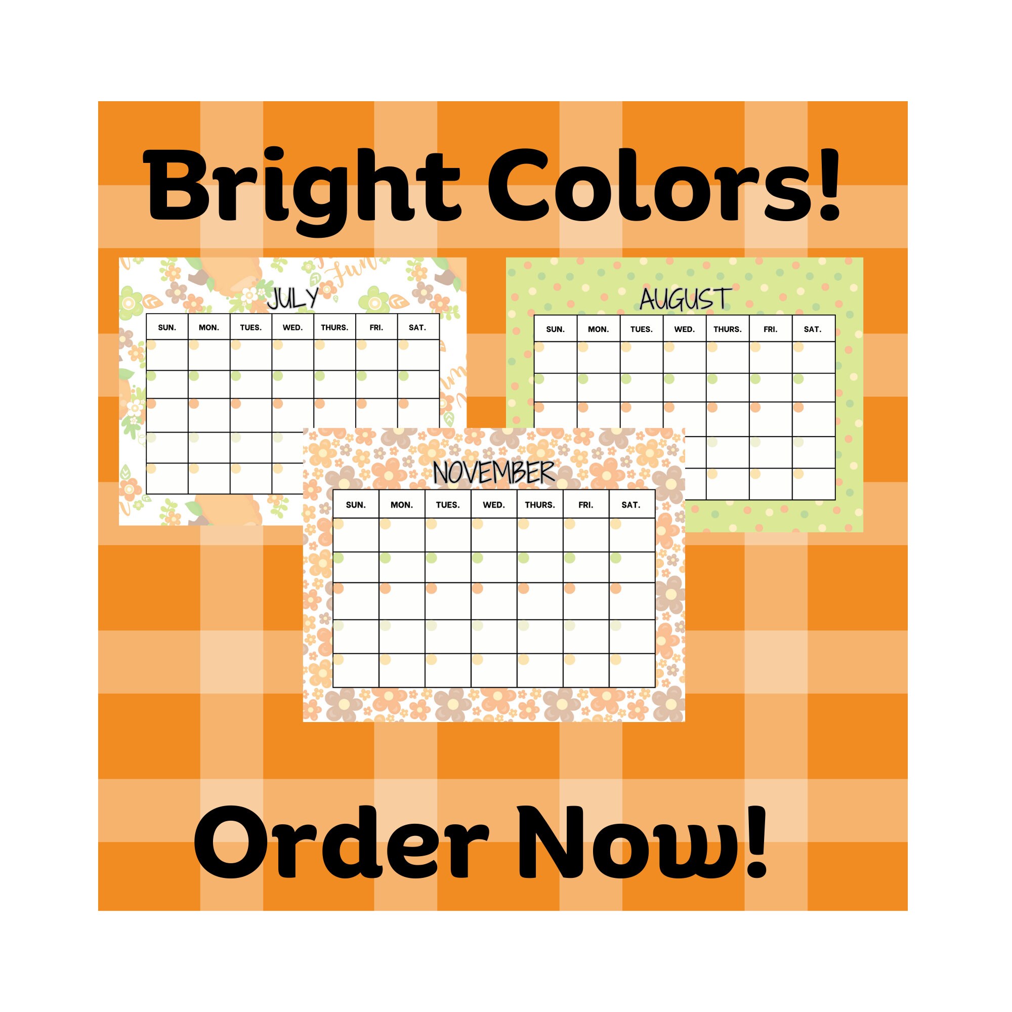 Fall Digital Calendar Custom Calendar Organizer Adaptable Date Planner ...