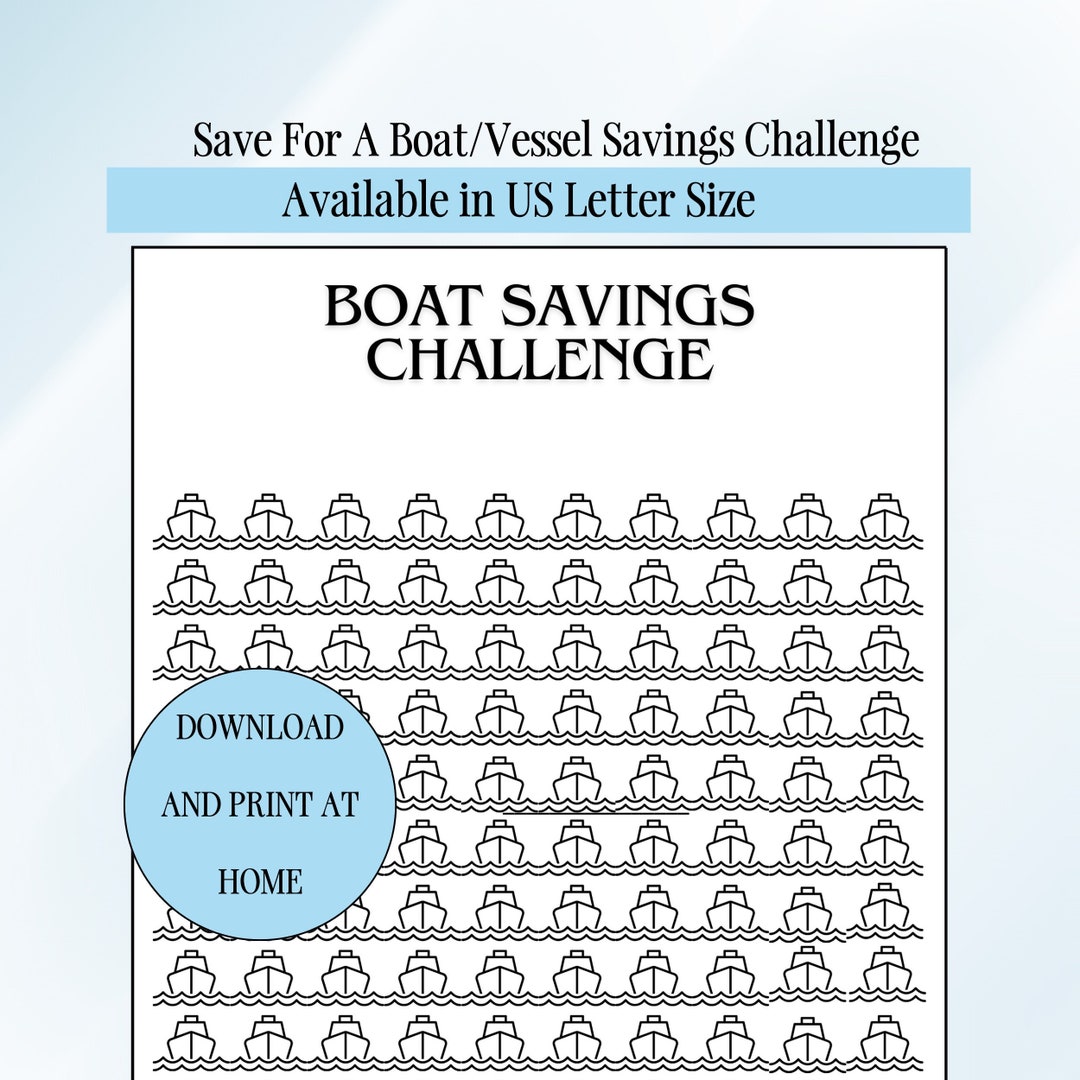 Boat Savings Challenge Tracker: Nautical Goal Planner (digital Download ...