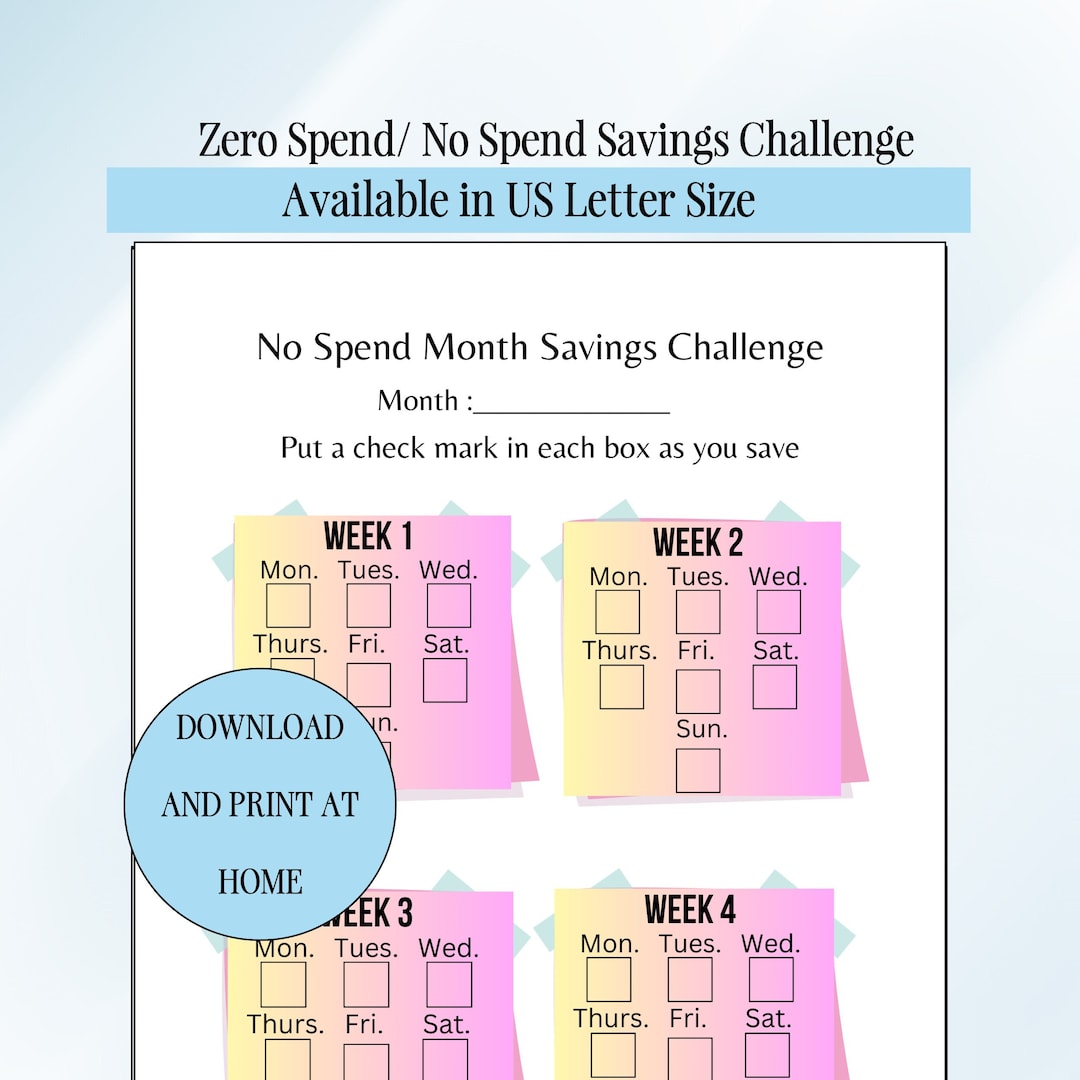 Zero Spend Challenge No Spend Challenge Savings Challenge Money Saving ...