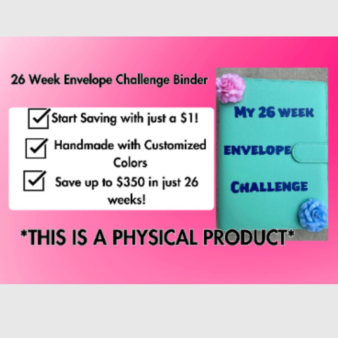 26 Week Envelope Challenge Budget Binder Finance Planner Expense ...