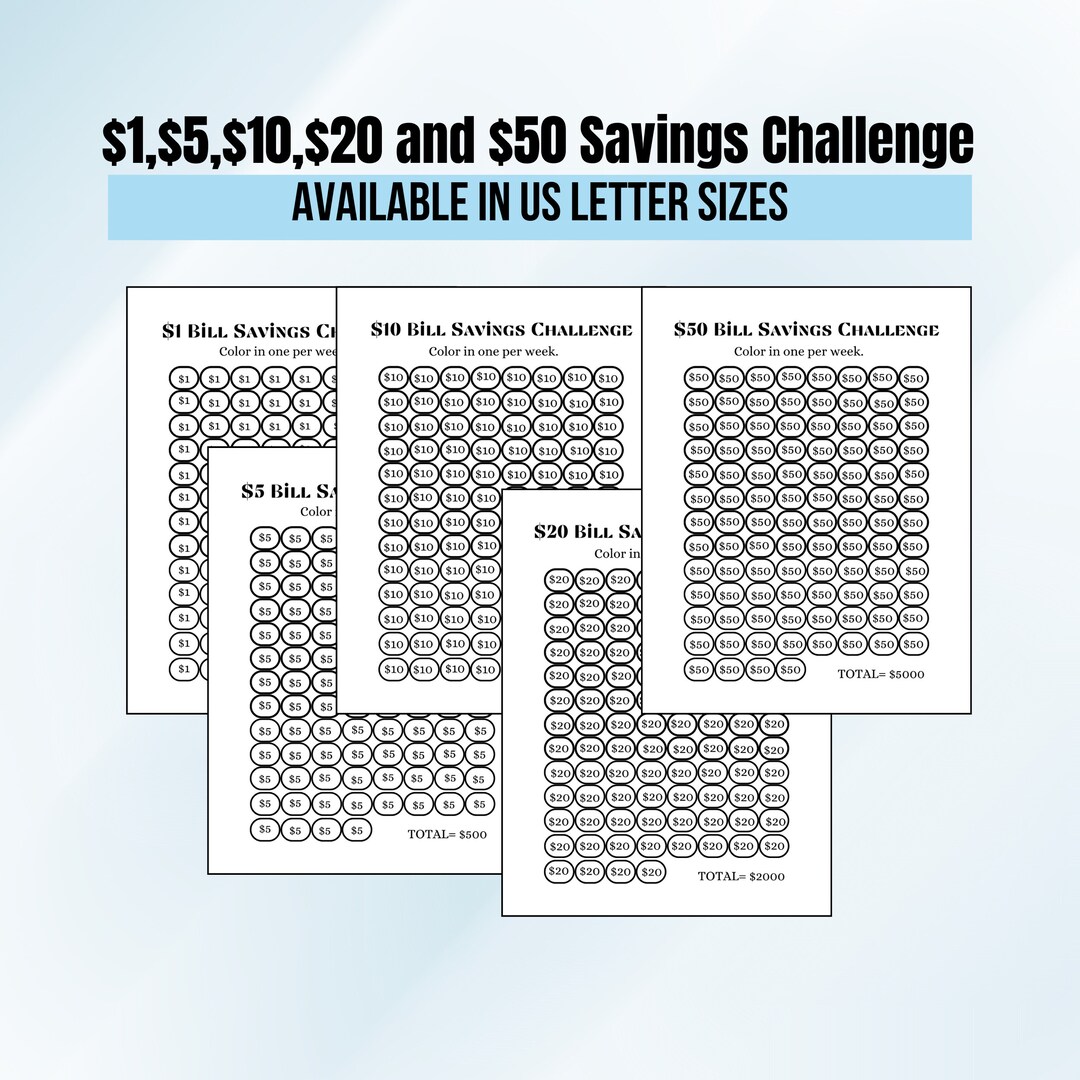 Savings Bundle Dollar Savings Challenge Affordable Savings Budget ...