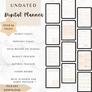 All in One Undated Digital Planner Daily Weekly Monthly Yearly Planner ...