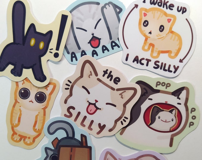 Silly Cat Memes Stickers - Etsy