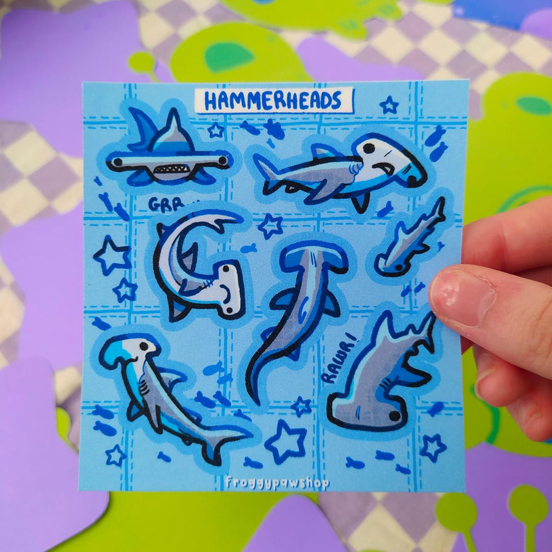 Hammerhead Sharks Sticker Sheet - Etsy