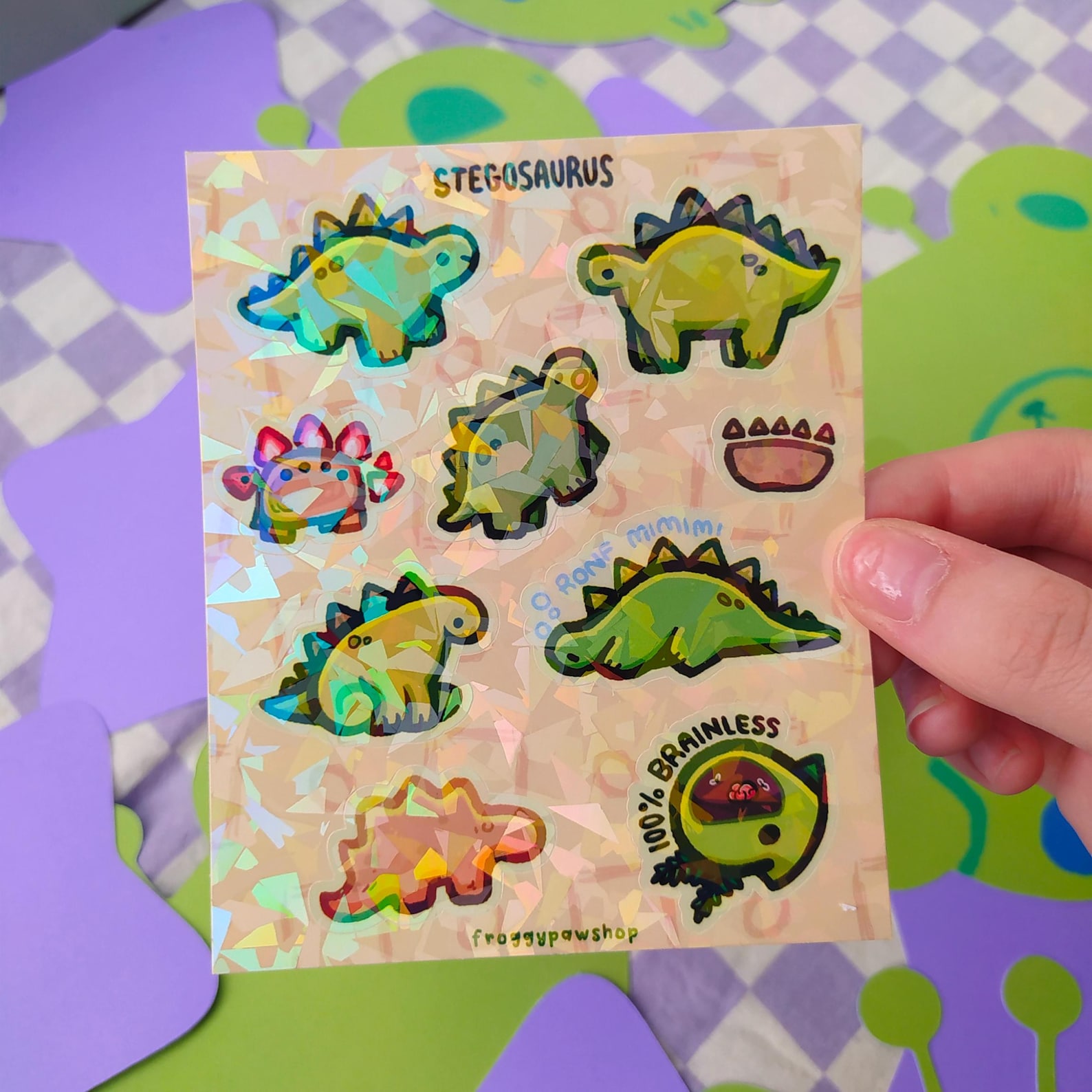 Stegosaurus Sticker Sheet - Silly Dino - Etsy