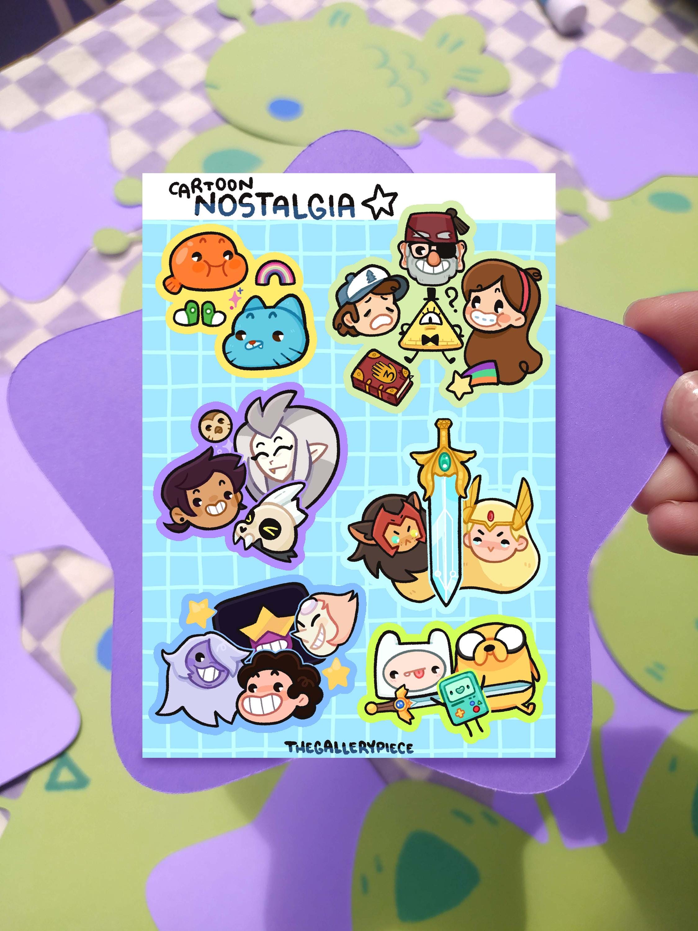 Cartoon Nostalgia Cute Vinyl Waterproof Sticker Sheet - Etsy