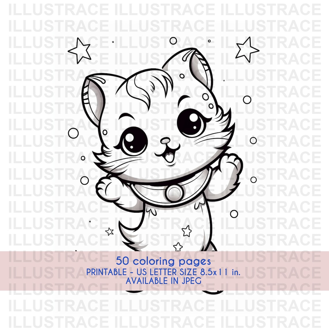 50 Kittens Coloring Pages, Cats Coloring Book, Coloring Sheet, Cats ...