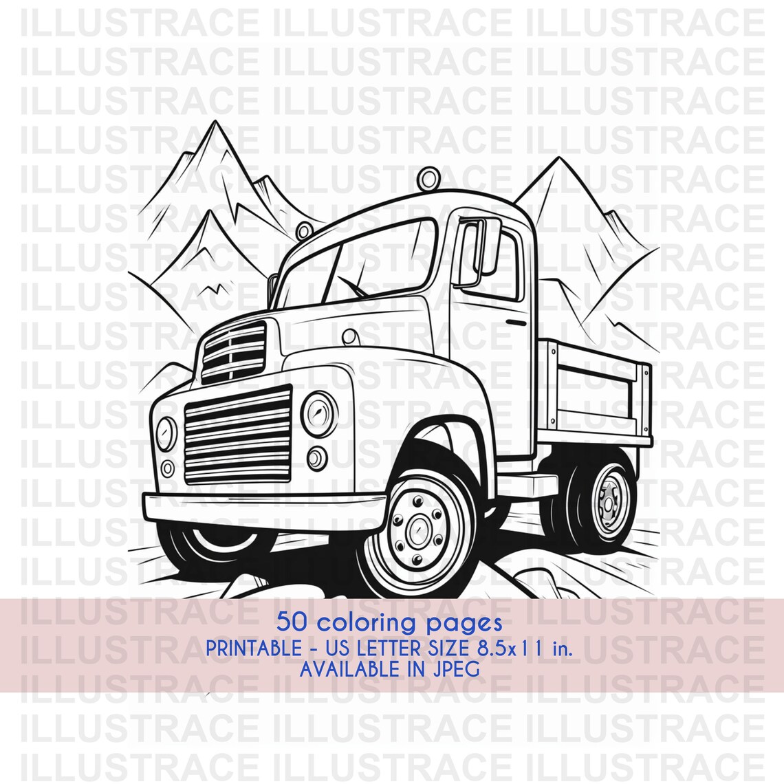 50 Trucks Coloring Pages, Trucks Coloring Book, Coloring Sheet, Trucks ...