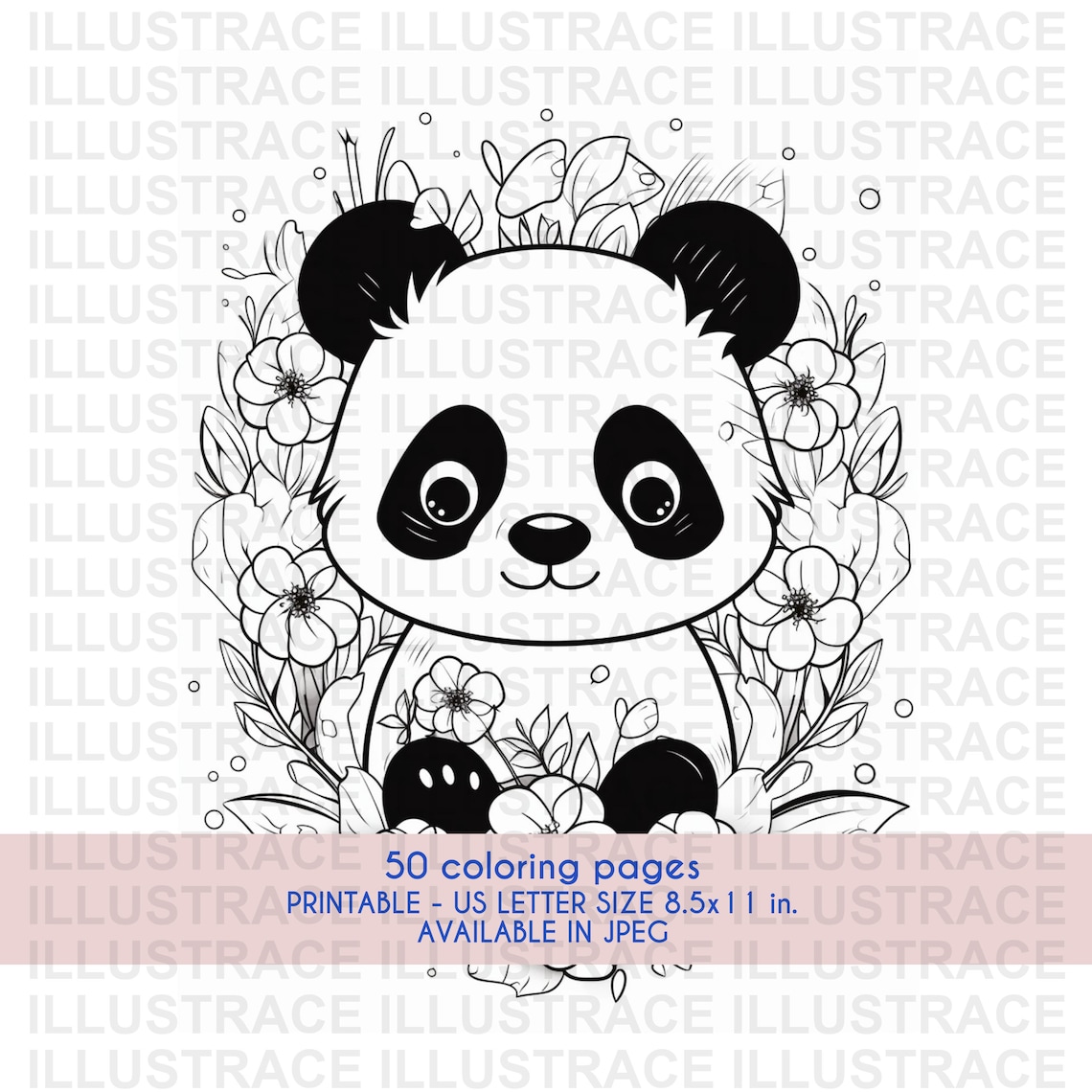 50 Panda Coloring Pages, Pandas Coloring Book, Coloring Sheet, Panda ...