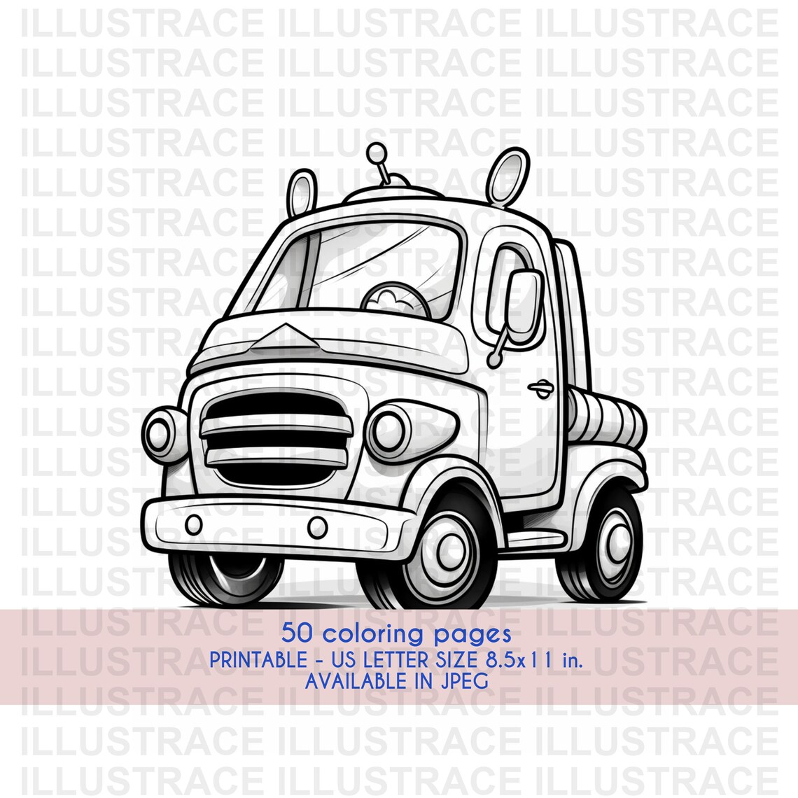 50 Trucks Coloring Pages, Trucks Coloring Book, Coloring Sheet, Trucks ...