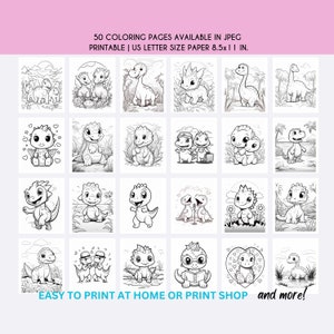 50 Dinosaur Coloring Pages, Dinosaurs Coloring Book, Coloring Sheet ...