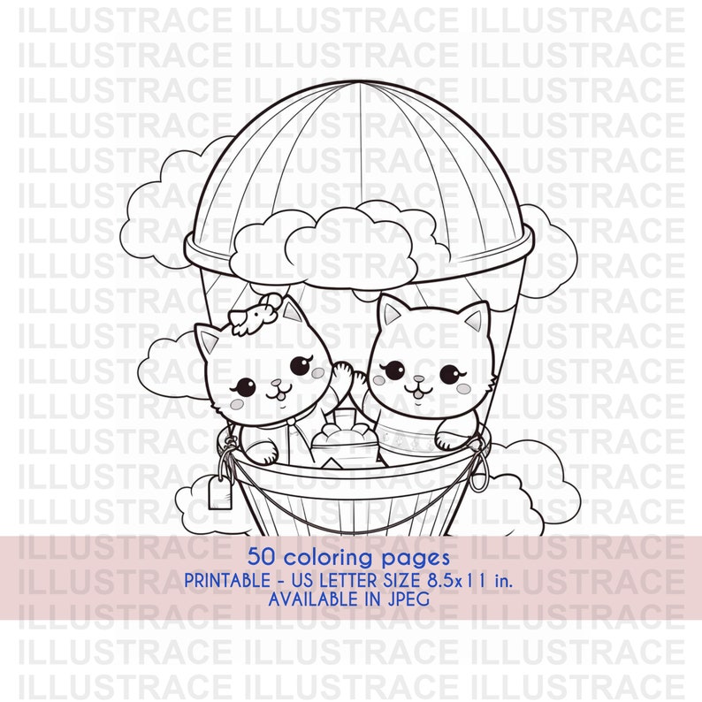 50 Kittens Coloring Pages, Cats Coloring Book, Coloring Sheet, Cats ...