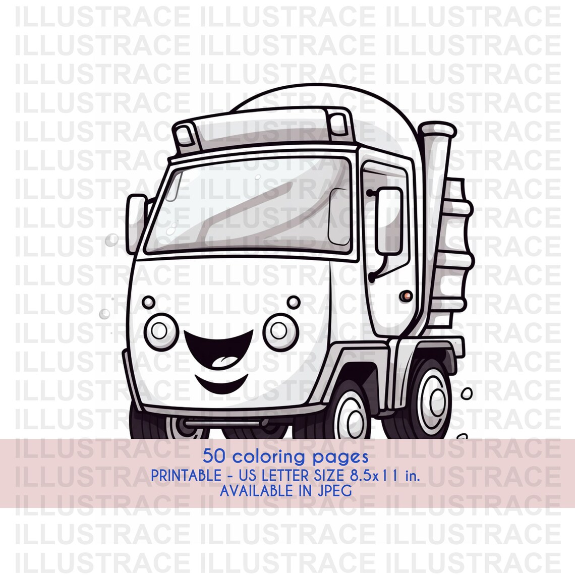 50 Trucks Coloring Pages, Trucks Coloring Book, Coloring Sheet, Trucks ...