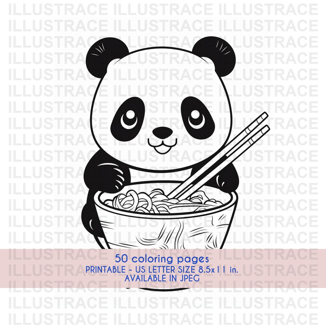 50 Panda Coloring Pages, Pandas Coloring Book, Coloring Sheet, Panda ...