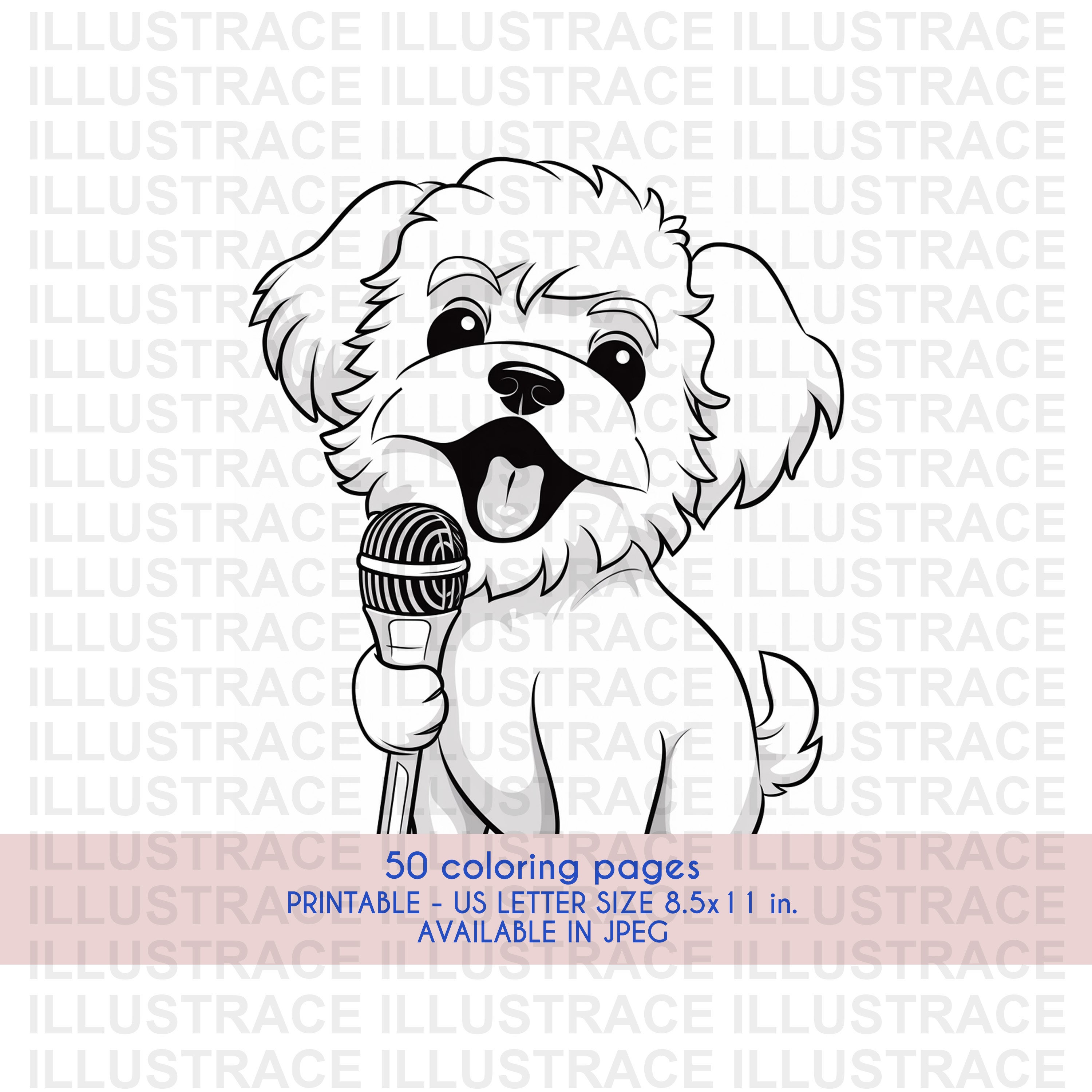 50 Maltipoo Dog Coloring Pages, Maltipoo Coloring Book, Coloring Sheet ...