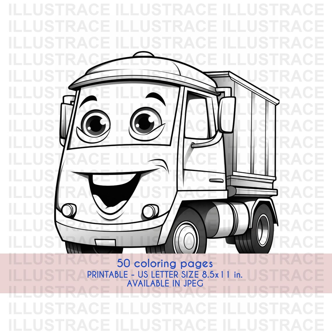50 Trucks Coloring Pages, Trucks Coloring Book, Coloring Sheet, Trucks ...