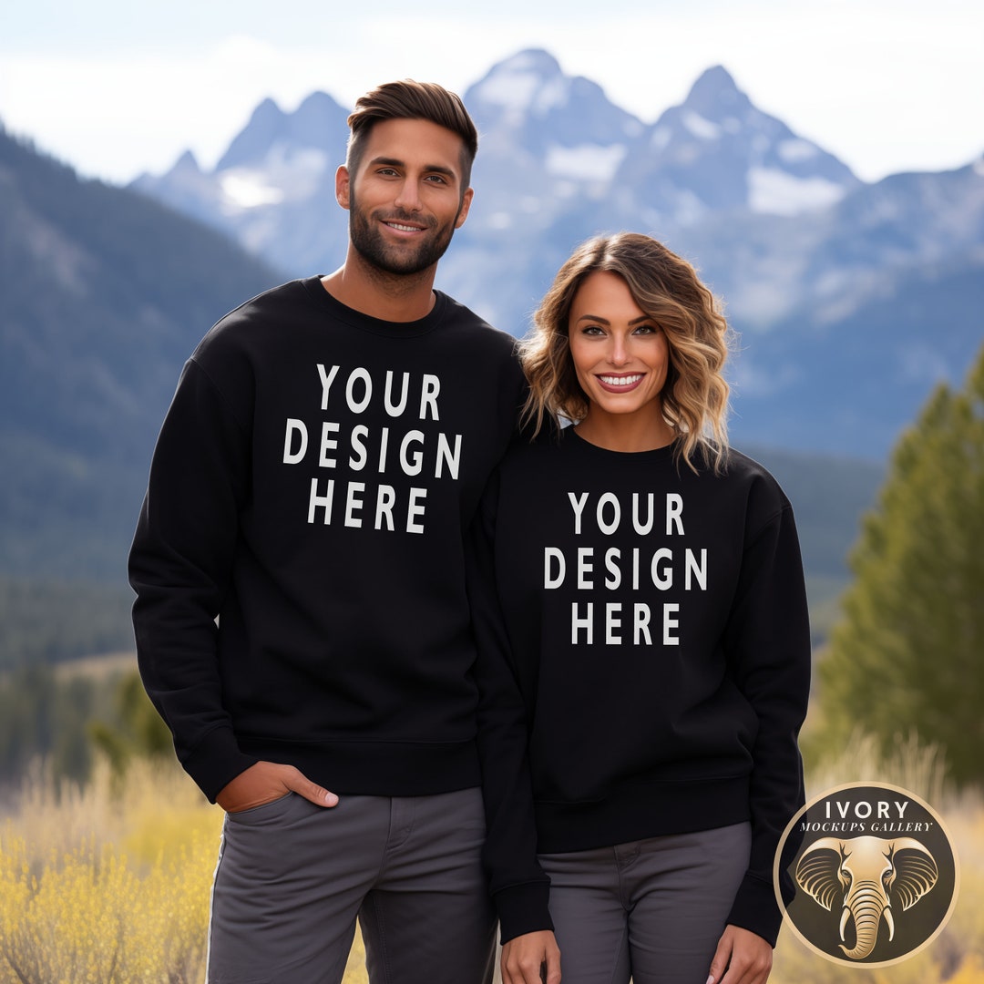 Couple Sweatshirt Mockup, Group Mockup Gildan 18000, Gildan 18000 ...