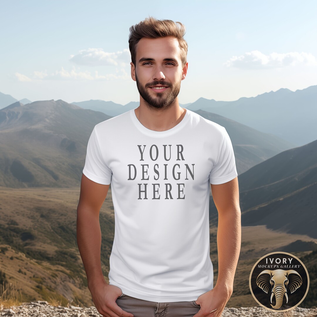 Mountain Mockup, Manly Mockup, G5000 Male Model Tshirt Mockup, Gildan ...