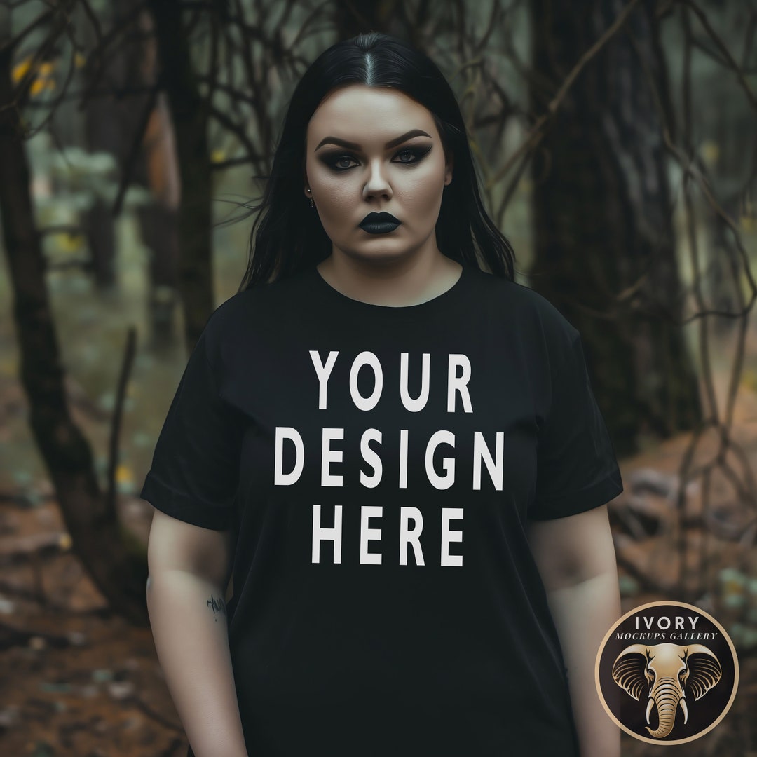 Plus Size Shirt Mockup, Gildan 5000 Black Mockup, Goth Tshirt Mockup ...