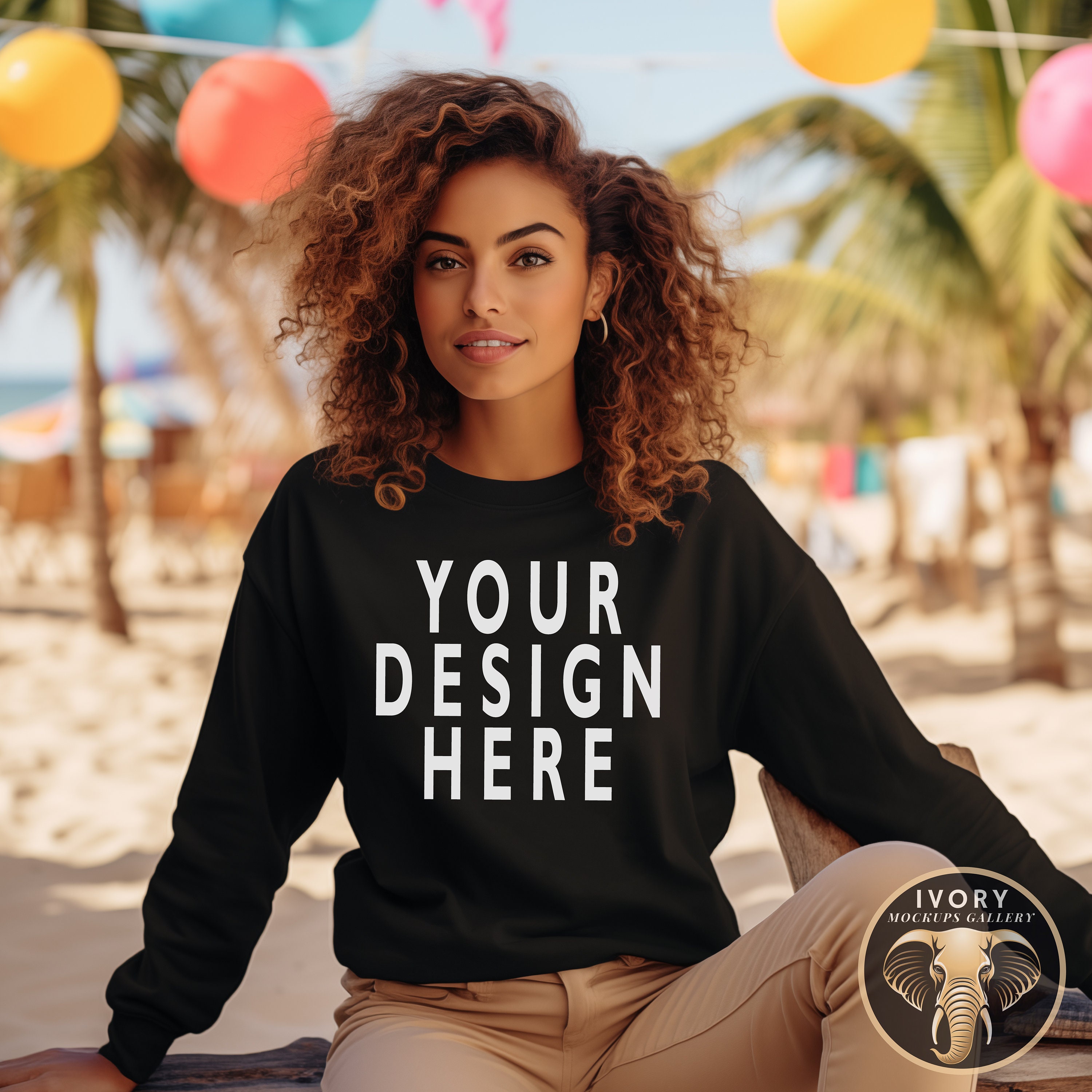 Gildan 18000 Mockup Bundle, Black Sweatshirt Mockup Set, Latino Sweater ...