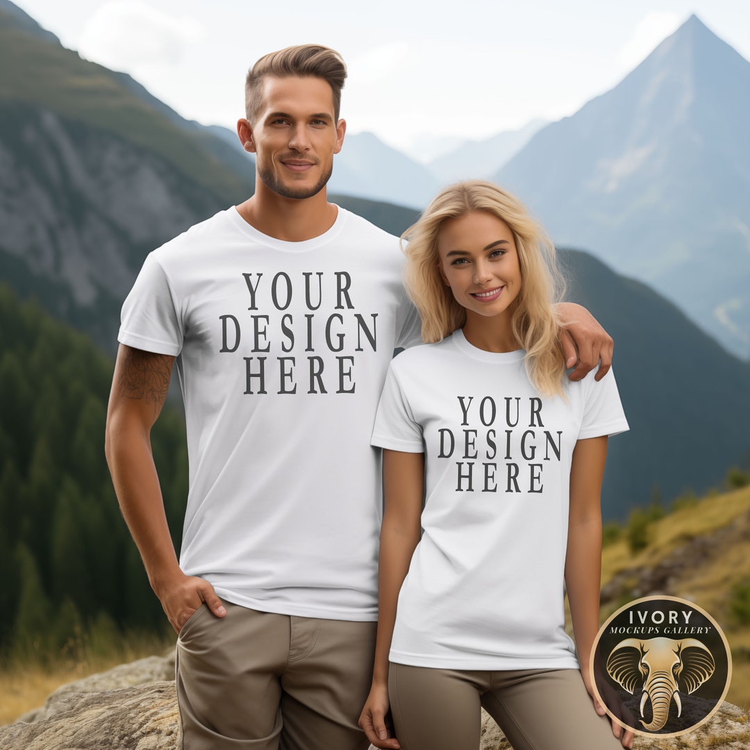 Gildan 5000 White Mockup, Couple Shirt Mockup, Family Tshirt Mockup ...