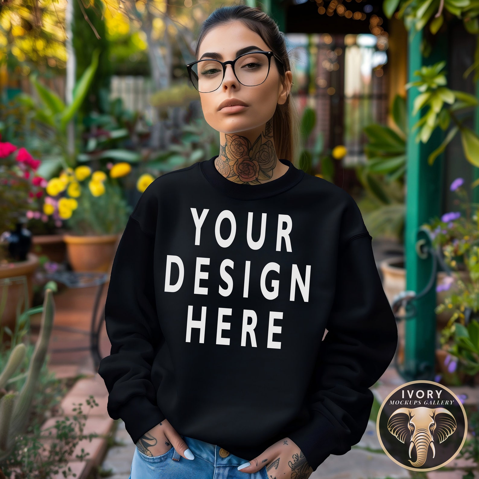 Gildan 18000 Mockup Bundle, Black Sweatshirt Mockup Set, Latino Sweater ...