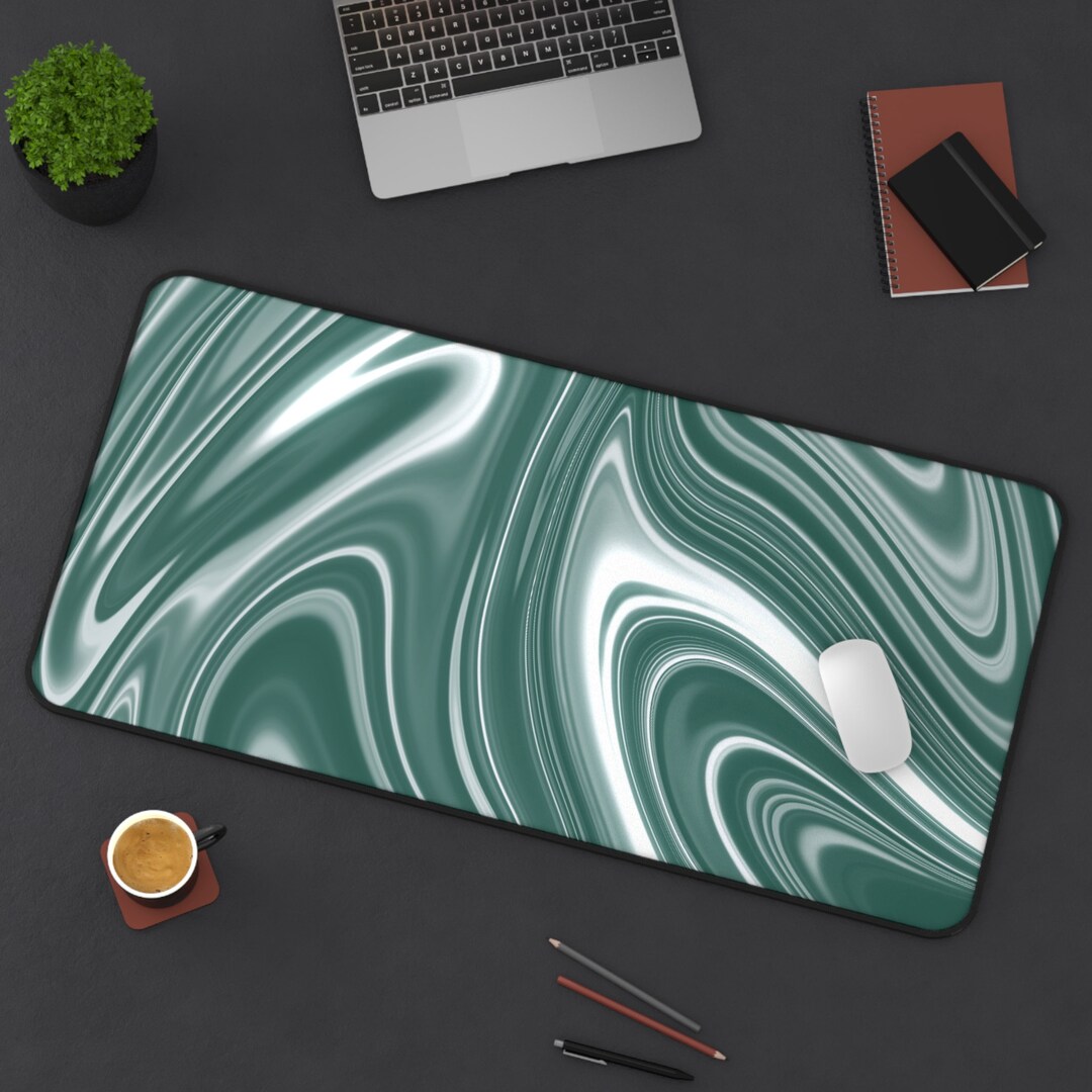 Green Marble Desk Mat in 3 Sizes Stylish & Functional Workspace Upgrade ...