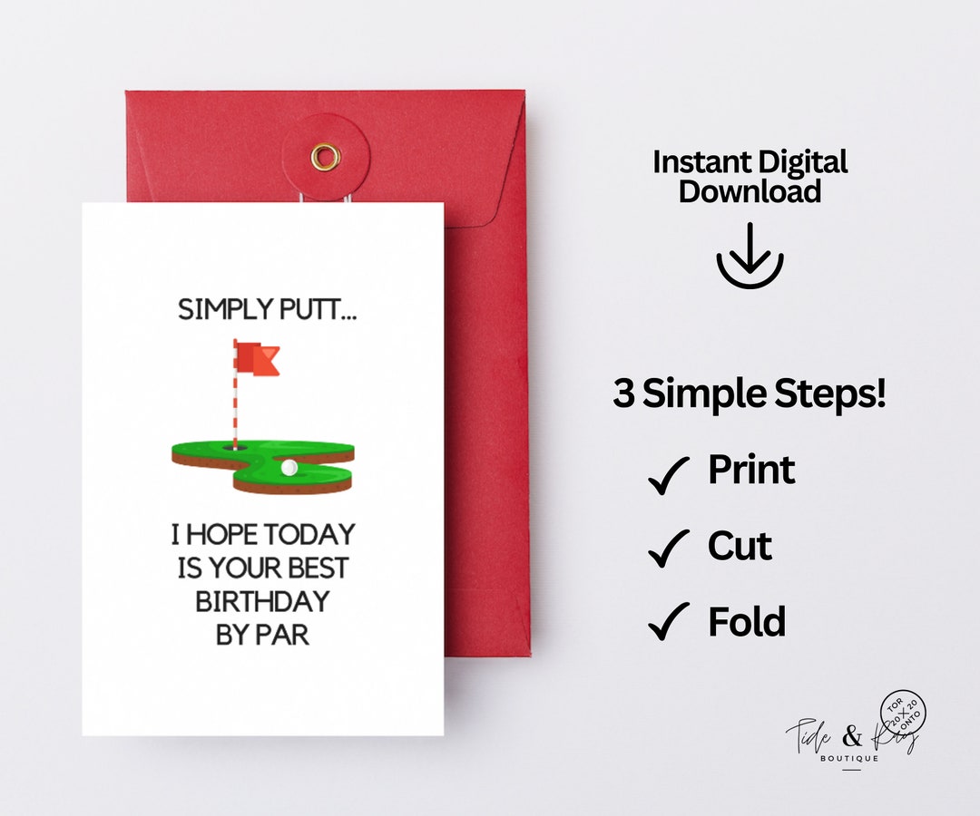 Putting Golf Greens Printable Birthday Cards for Golf Lovers Simply ...