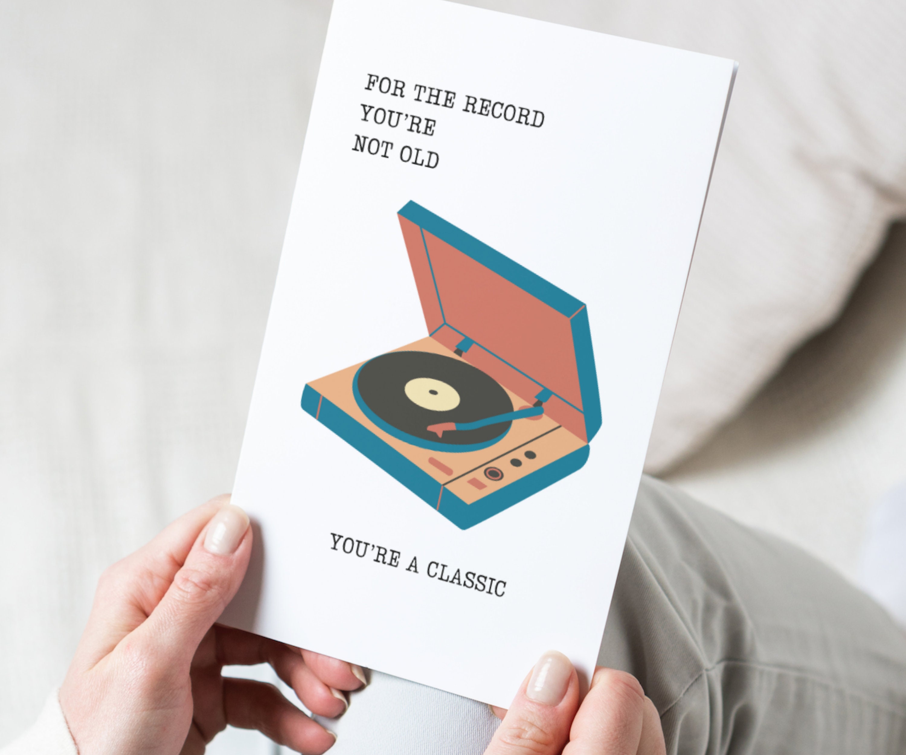 Record Player Birthday Printable Card Card for Classic - Etsy