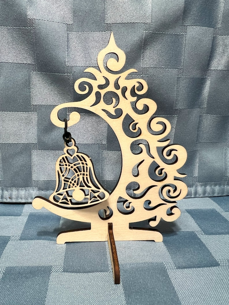 3D Laser Cut Christmas Tree Standup Ornament & Gift Label - Festive ...