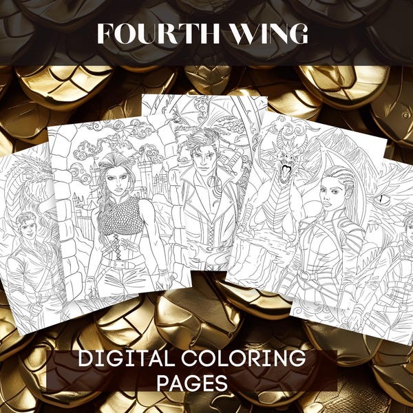 Fourth Wing Coloring Pages - Etsy