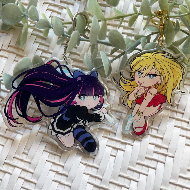 Panty & Stocking Glitter Epoxy Keychains - Etsy