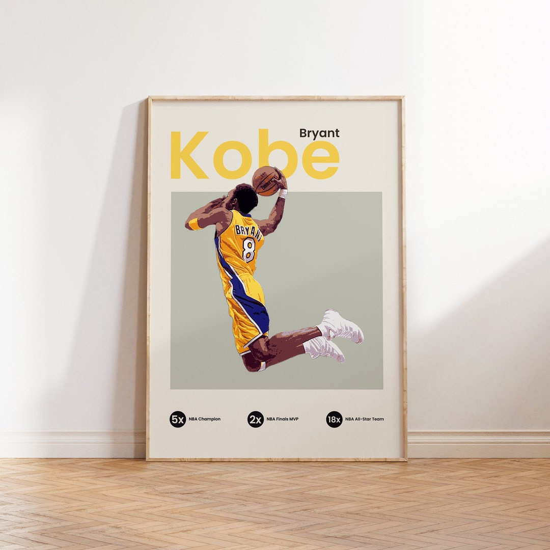 Kobe Bryant Poster, LA Lakers Poster, NBA Poster, Sports Poster, Mid ...