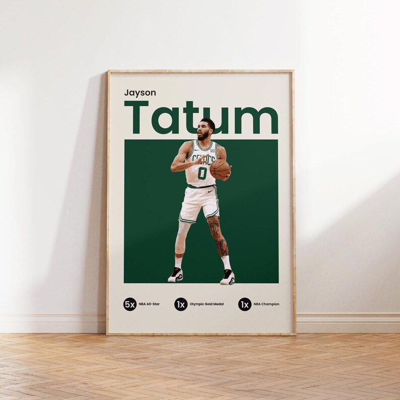 Jayson Tatum Poster, Boston Celtics, NBA Fans, NBA Poster, Basketball ...