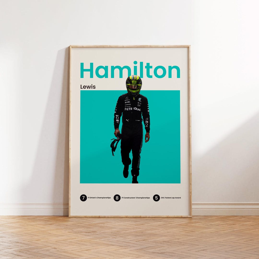 Lewis Hamilton Poster, F1 Racing Poster, F1 Fan Gift, Formular One ...