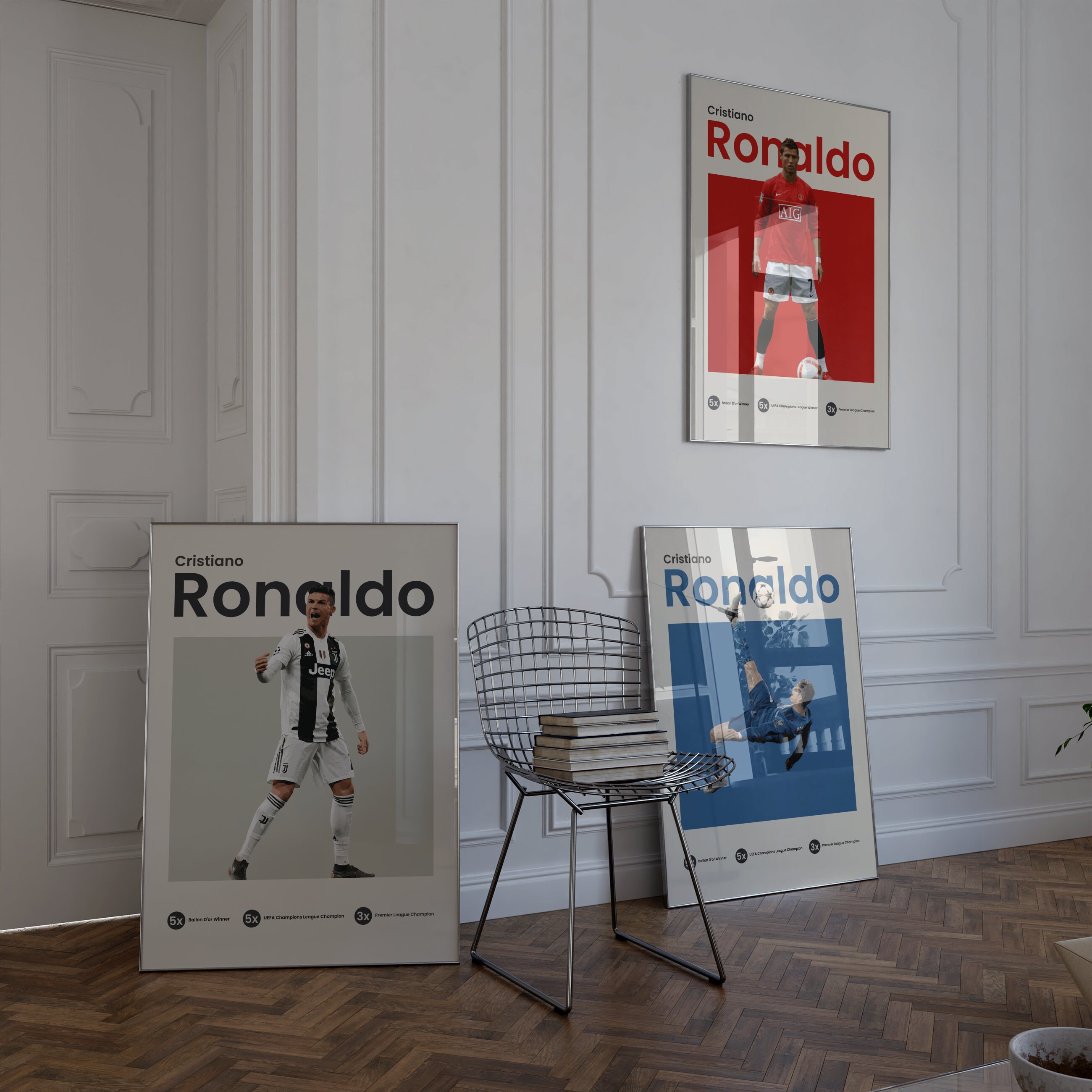 Cristiano Ronaldo Set of 3 Poster, Portugal Football Print, Sports ...
