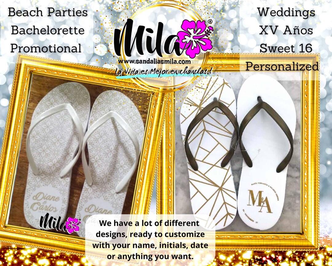 Custom Flip Flops 25 Bulk, Wedding Flip Flops, Bridesmaid Gifts ...