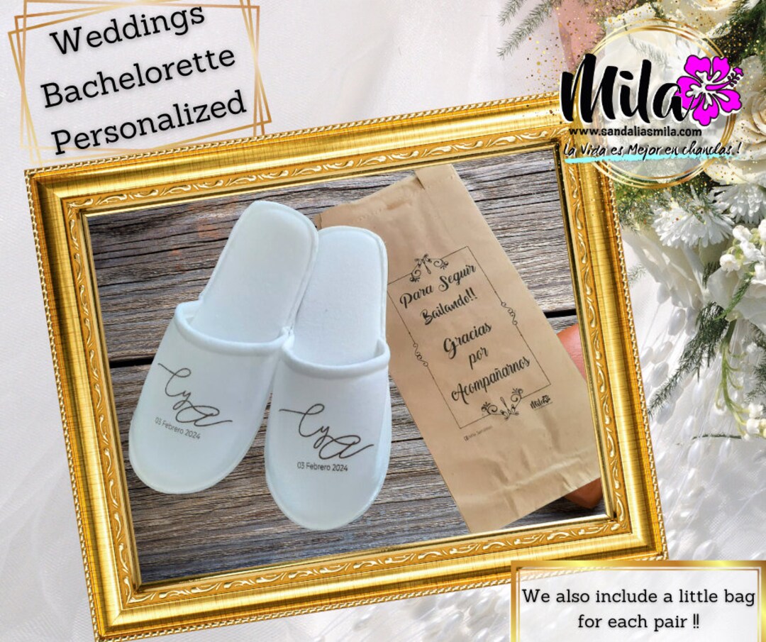 30 Pairs Bulk Personalized Slippers With Bag for Women Spa Slippers ...