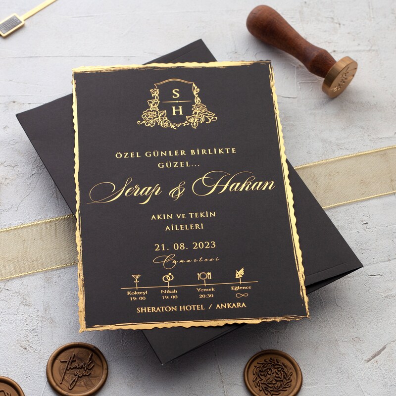 Deckled Edge Wedding Invitation - Etsy
