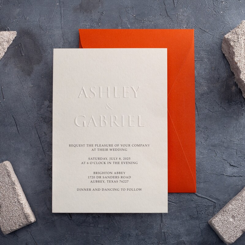 Embossed Invitation - Etsy