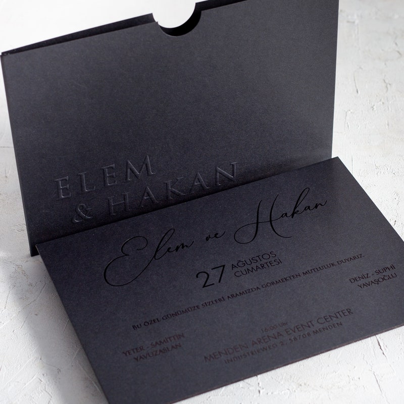 Embossed Invitation - Etsy
