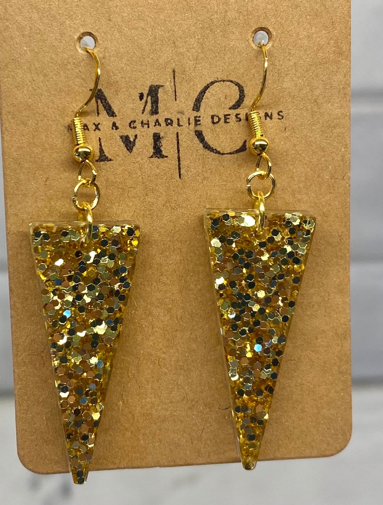 KC Chiefs Fans - Red and Gold Sparkle Earrings - KC Chiefs Earrings ...